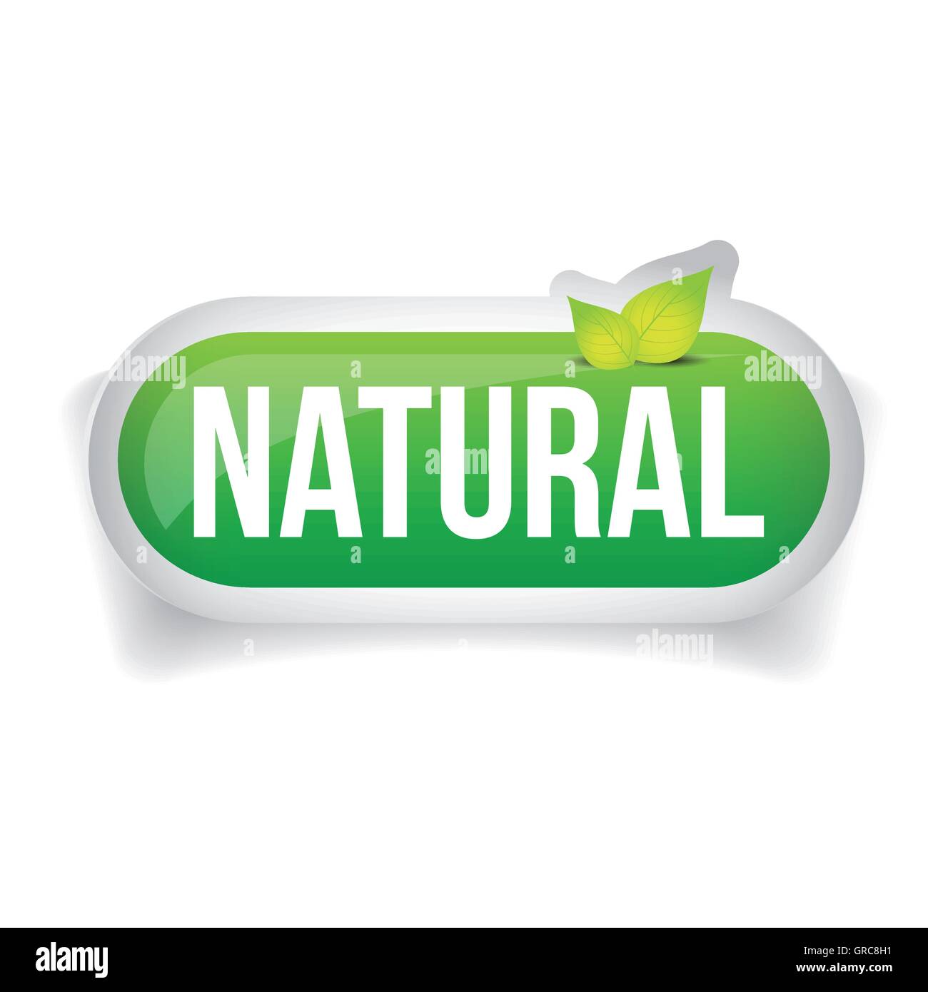 Natural button vector with leaves Stock Vector Image & Art - Alamy