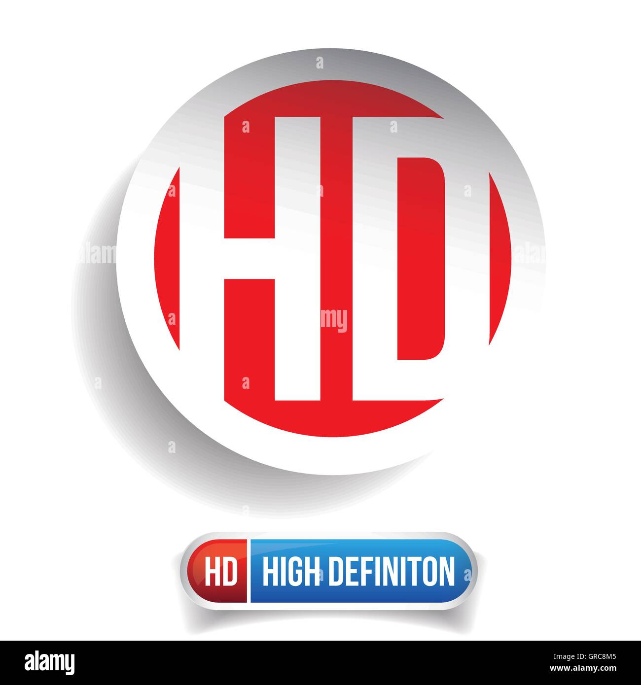 HD button - High Definition vector set Stock Vector Image & Art - Alamy
