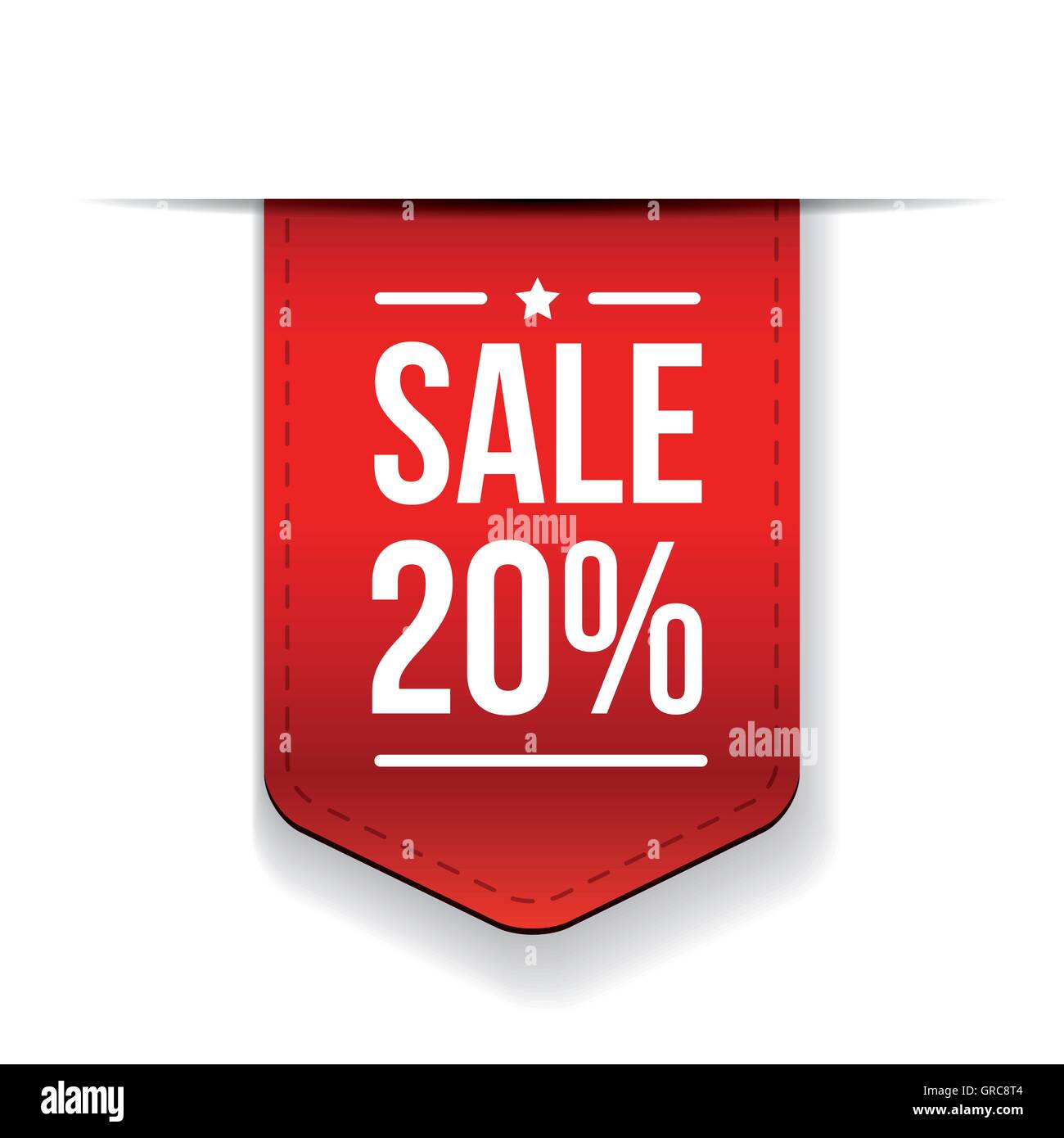 Sale 20% off banner red ribon Stock Vector Image & Art - Alamy