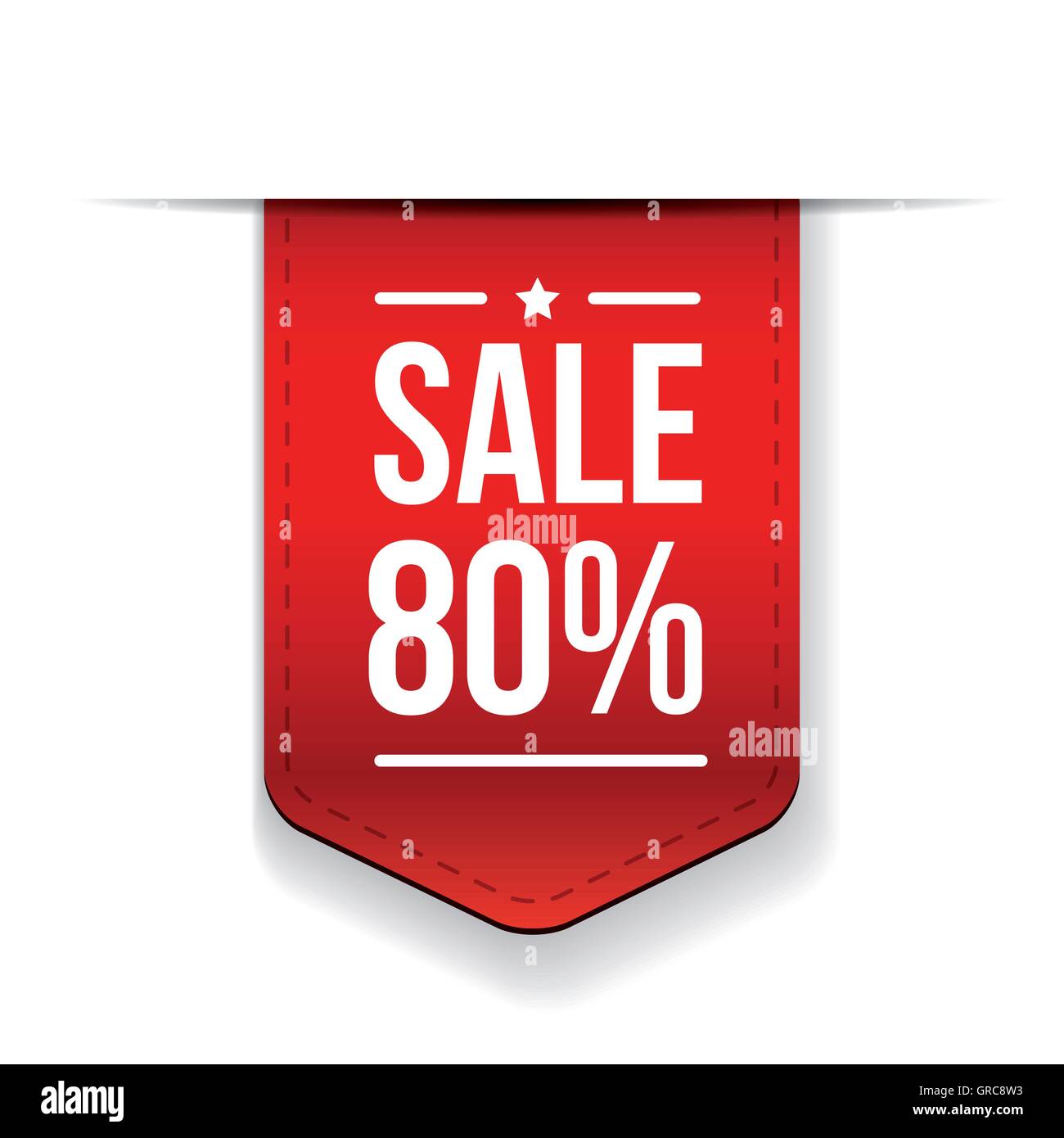 Sale 80% off banner red ribon Stock Vector Image & Art - Alamy