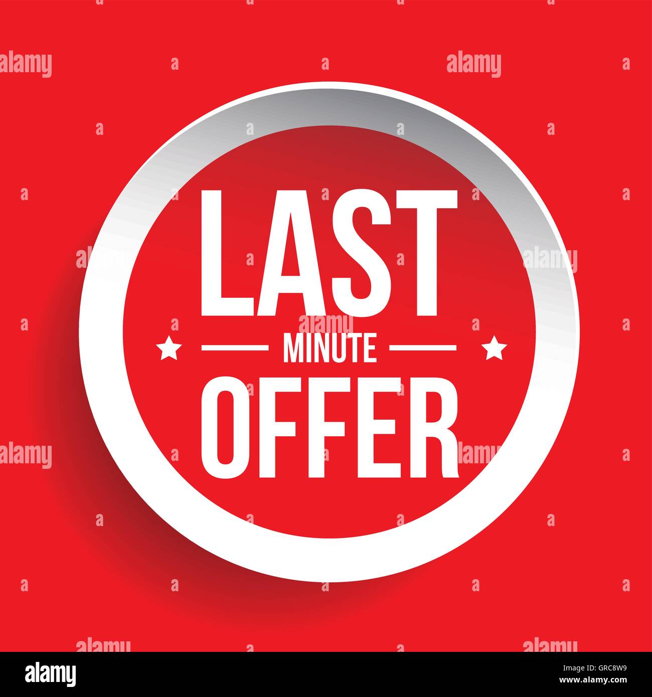 Last Minute Offer Round Label sticker Stock Vector Image & Art - Alamy