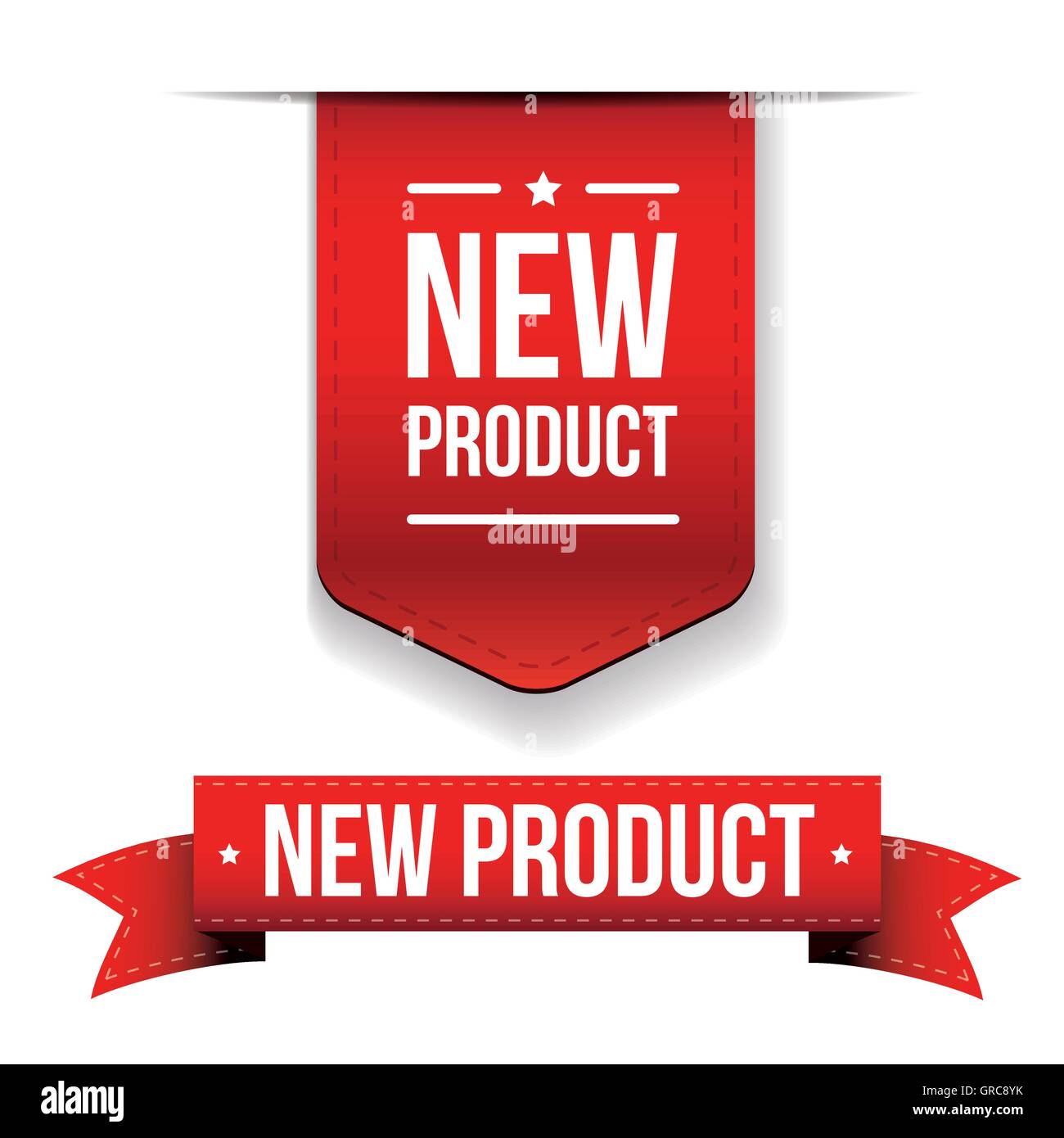 New Product red ribbon Stock Vector Image & Art - Alamy