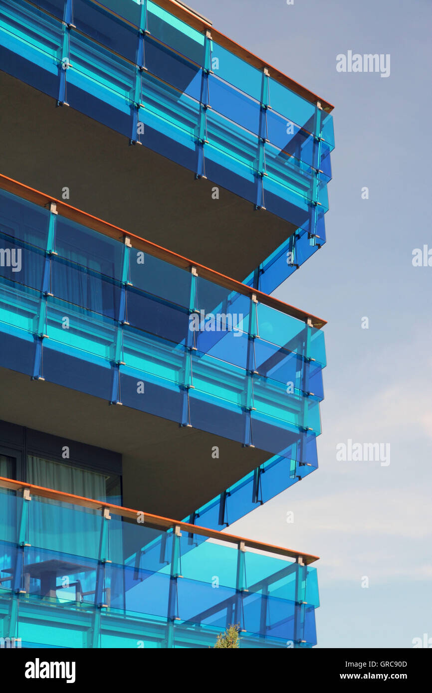 Balcony Cladding Of Glass Stock Photo - Alamy