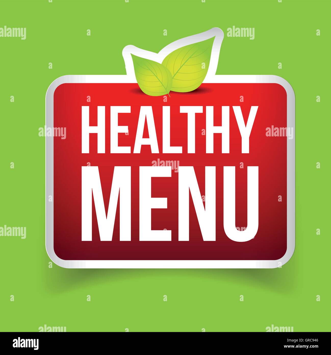 Healthy Menu vector sign red Stock Vector Image & Art - Alamy