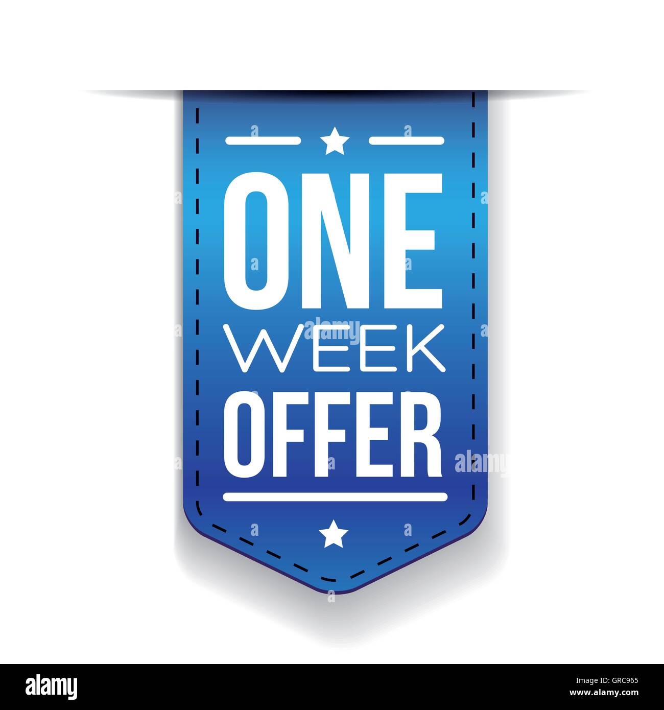 One Week Offer Blue ribbon Stock Vector Image & Art - Alamy