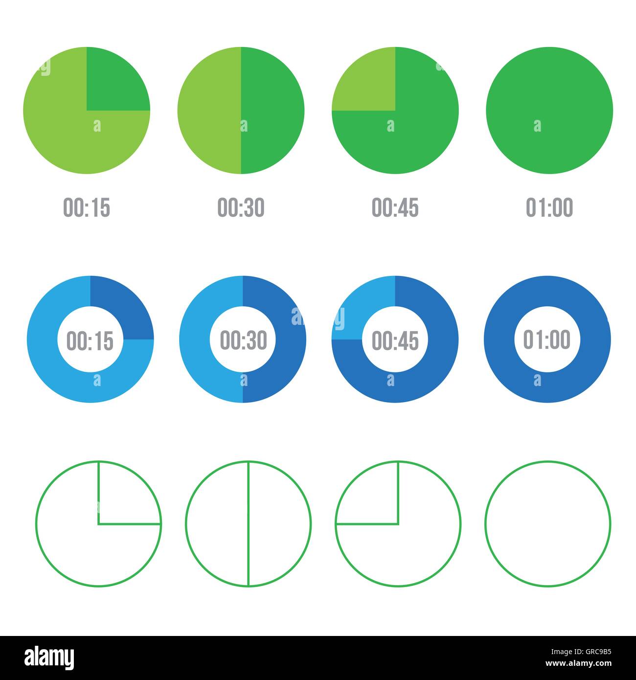 Timer icons vector circles Stock Vector Image & Art - Alamy