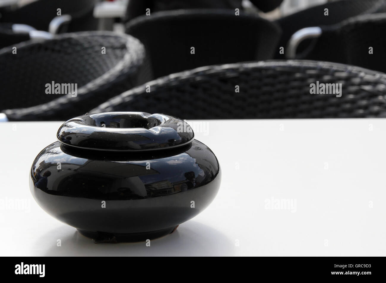 Ashtray On A Table Stock Photo - Alamy