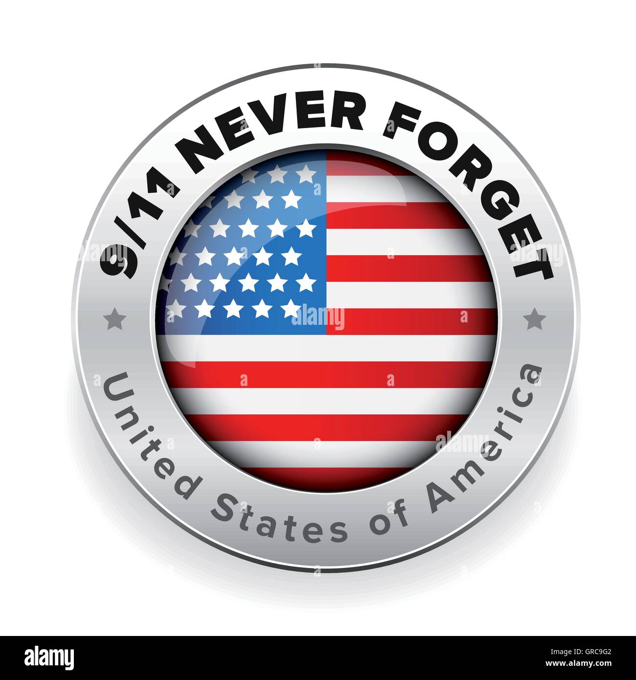 Flag of USA with sign We will never forget 9/11 Stock Vector Image ...
