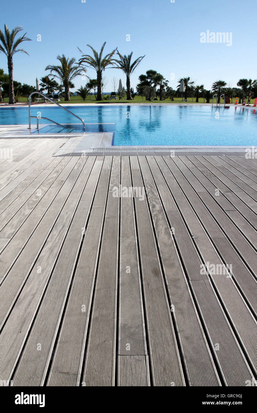 View At The Pool Stock Photo - Alamy