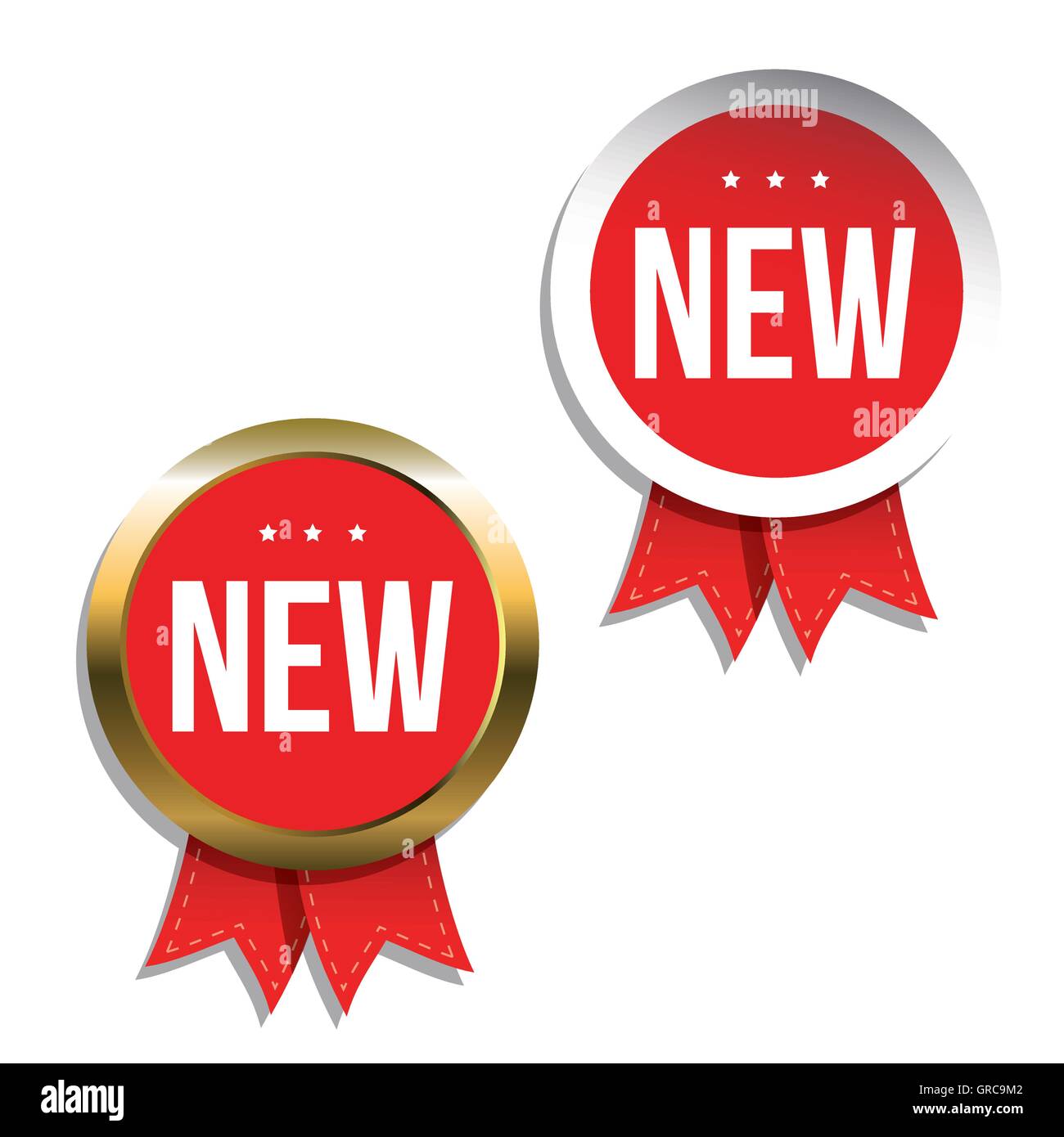 New badge set vector red and gold Stock Vector Image & Art - Alamy