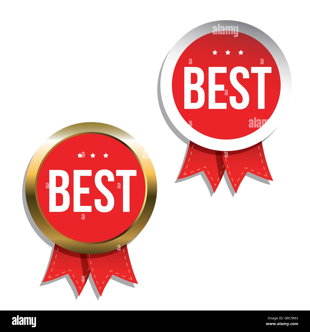 Best badge set vector red and gold Stock Vector Image & Art - Alamy