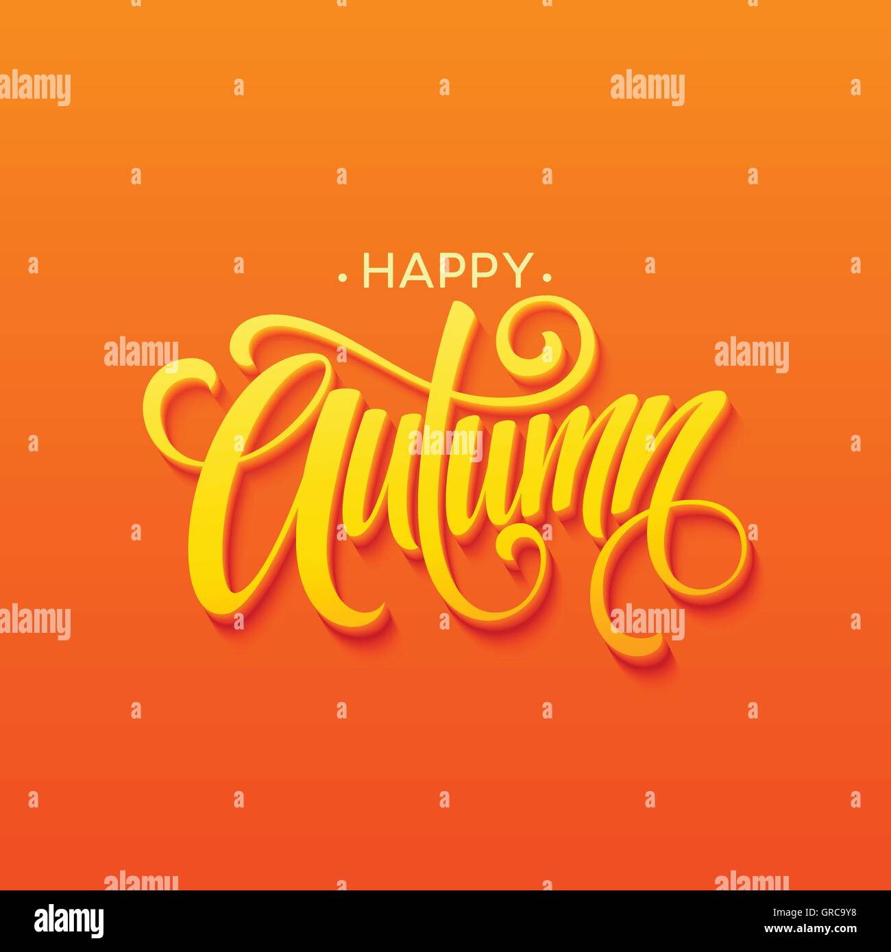 Happy Autumn calligraphy design. Fall typographic. Vector illustration ...