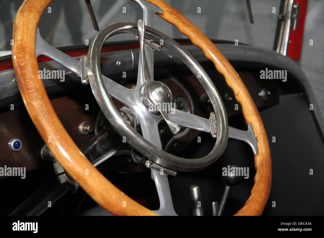 Wood Steering Wheel Stock Photo - Alamy