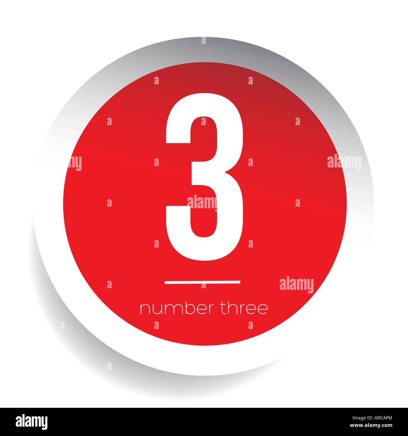 Number three vector label red Stock Vector Image & Art - Alamy