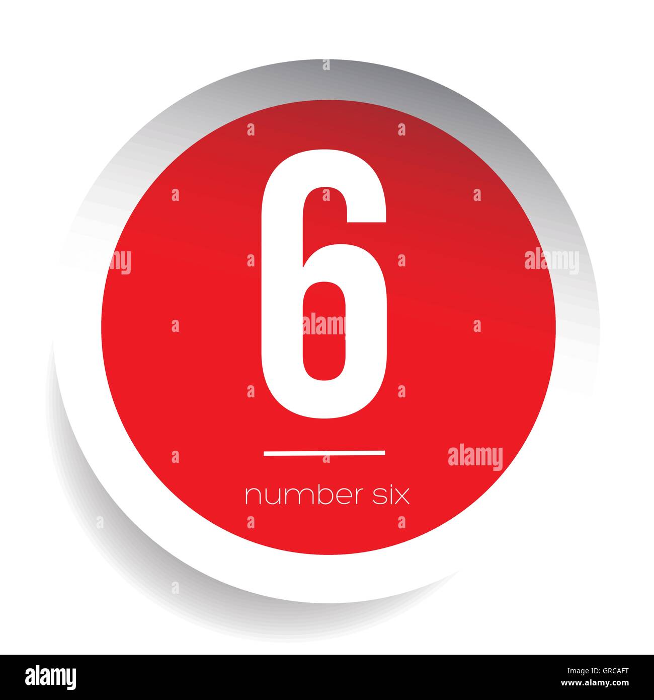 Number six vector label red Stock Vector Image & Art - Alamy