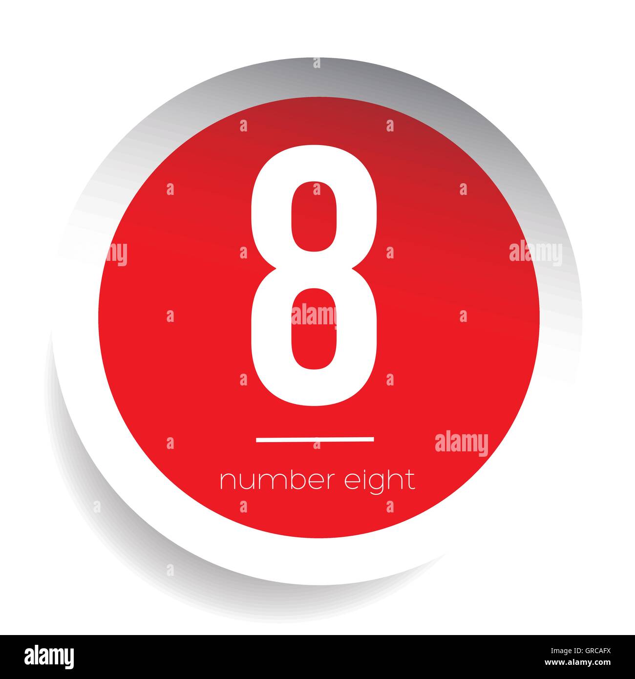 Number eight vector label red Stock Vector Image & Art - Alamy