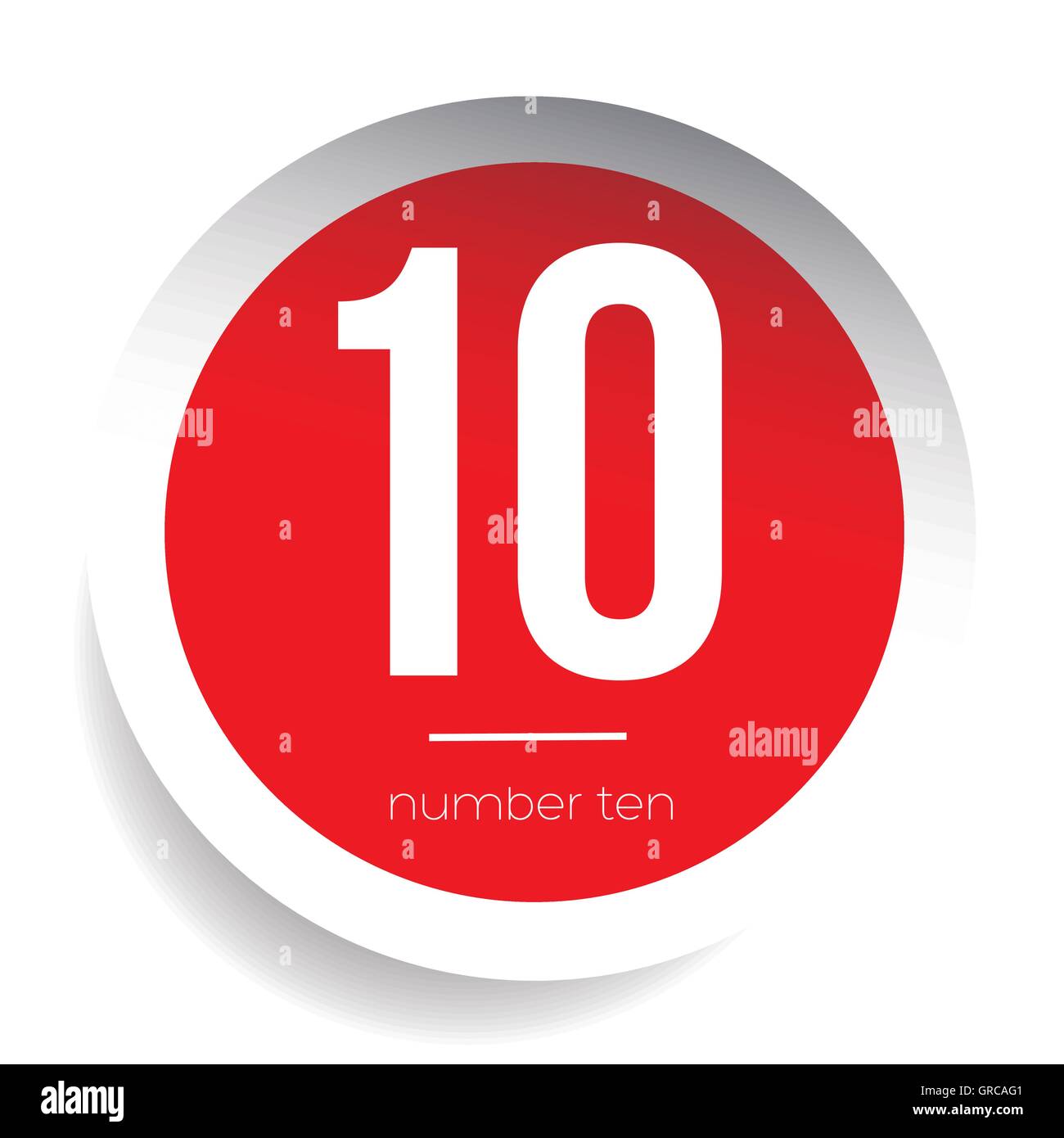 Number ten vector label red Stock Vector Image & Art - Alamy