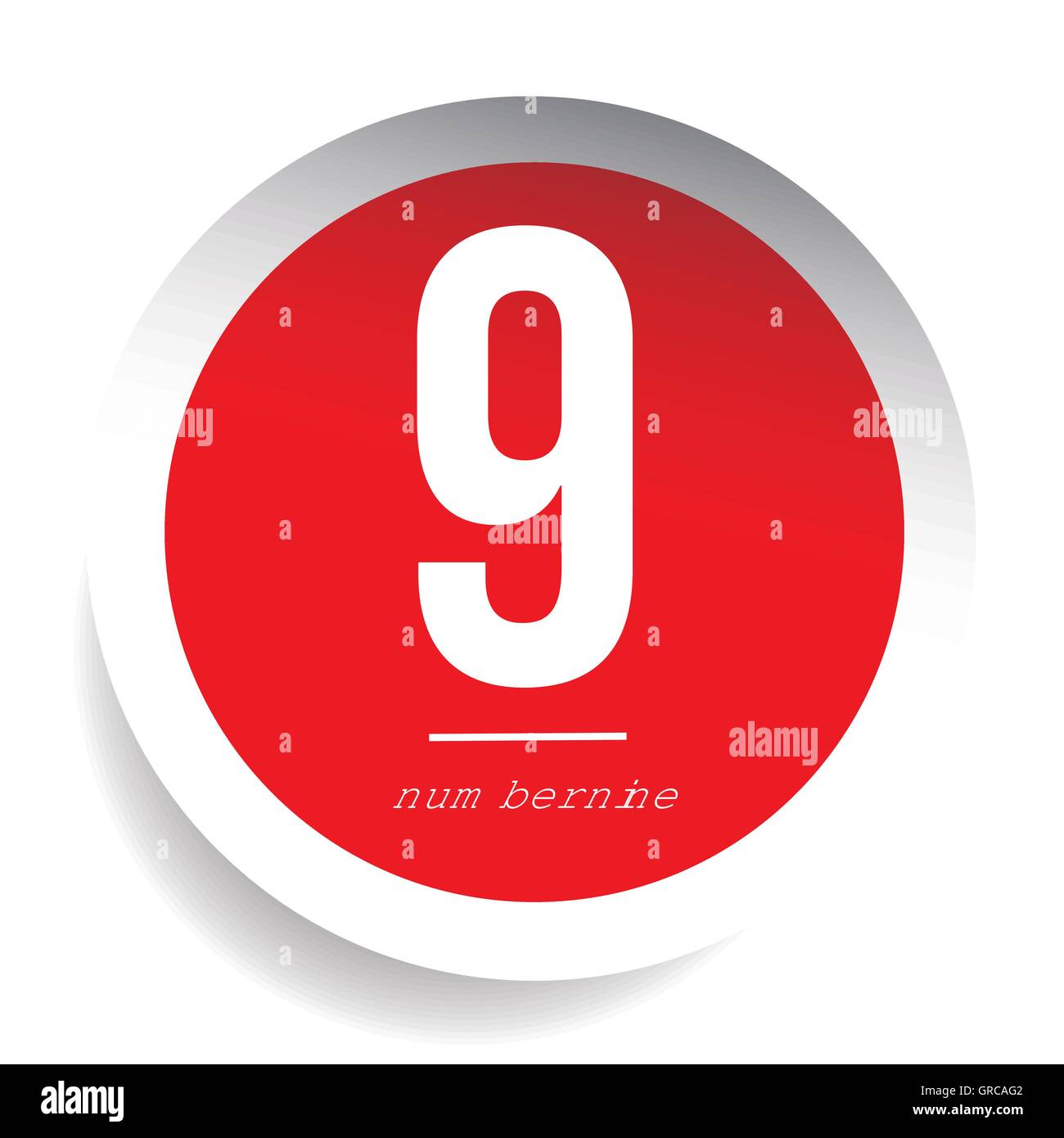 Number nine vector label red Stock Vector Image & Art - Alamy