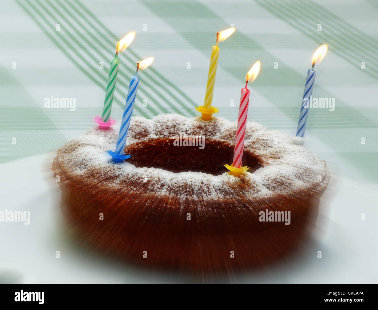 Birthday Cake With Burning Candles On It, The Fifth Birthday, Part Blur ...
