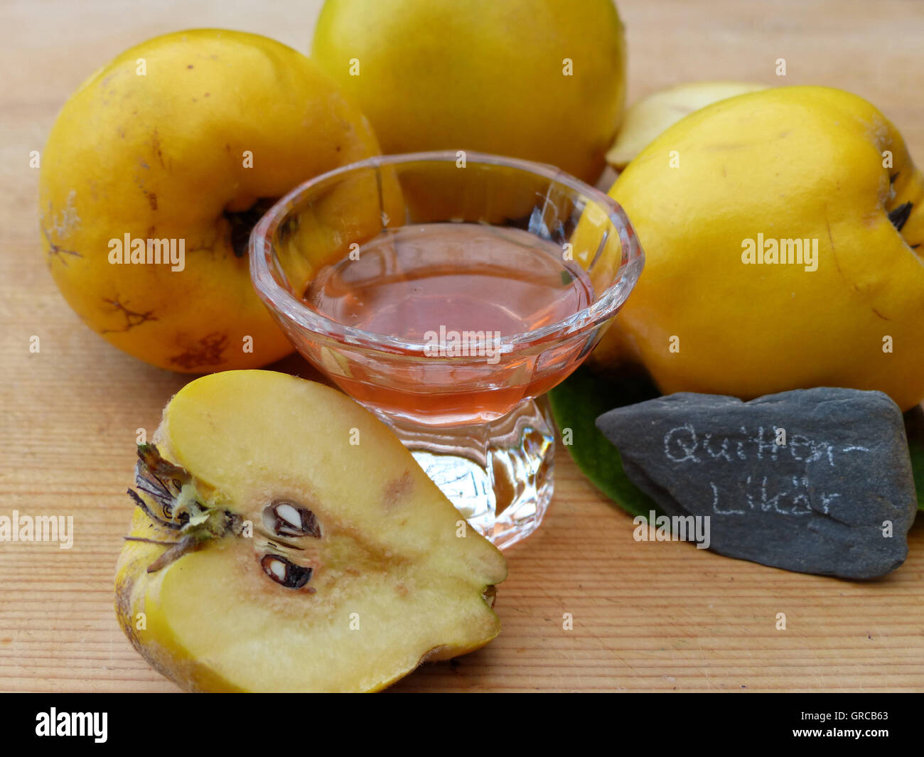 Quince Liqueur Homemade Stock Photo - Alamy