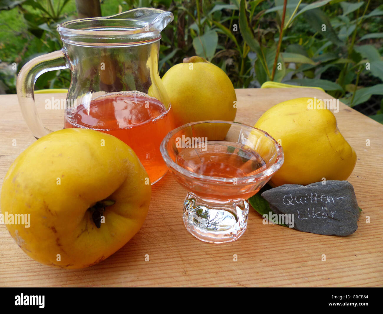 Quince Liqueur Homemade Stock Photo - Alamy