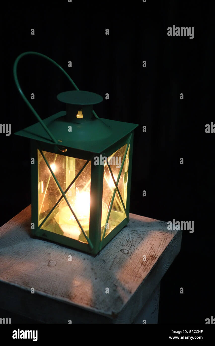 Lantern With Black Background Stock Photo - Alamy