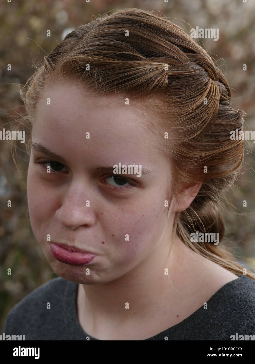 Girl Defiantly, Pouting, Portrait Stock Photo - Alamy