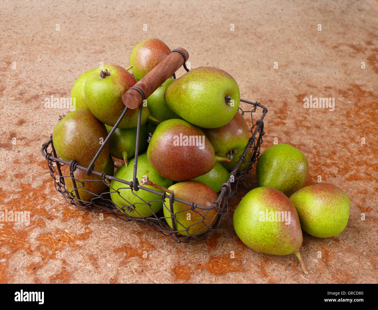 Basket With Pears Stock Photo - Alamy
