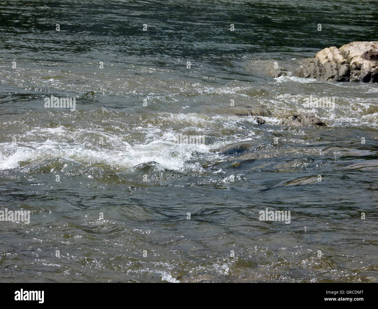 Rocks In River Rhine Visible Because Of Low Tide, Middle Rhine Stock ...