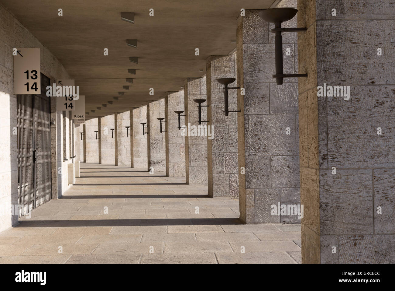 Corridor Outside Of The Olympic Stadium Stock Photo - Alamy