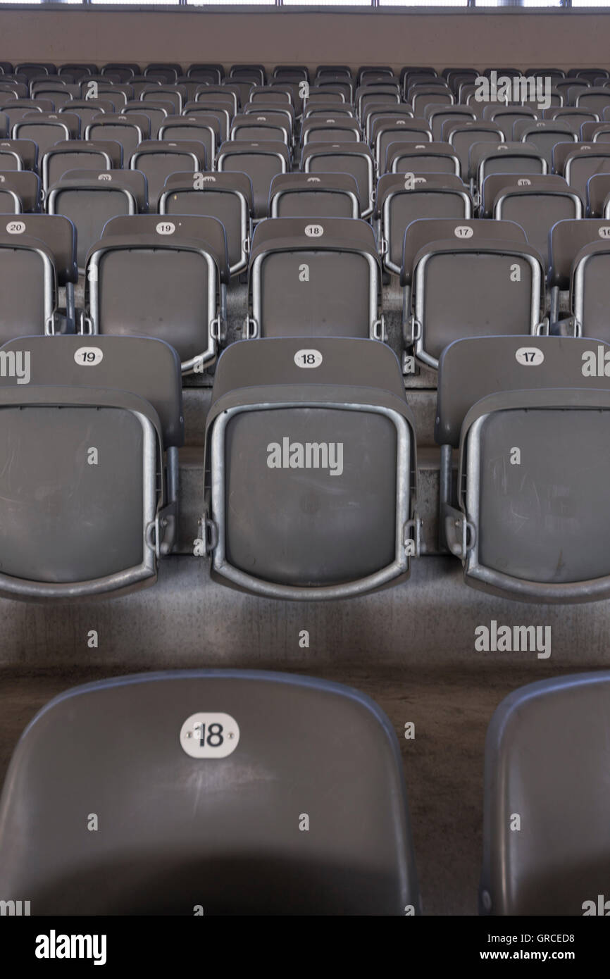 Rows Of Chairs In The Stadium Stock Photo - Alamy