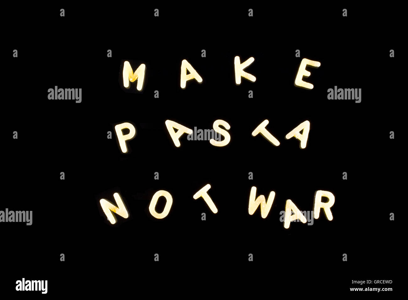 Make Pasta Not War Stock Photo - Alamy