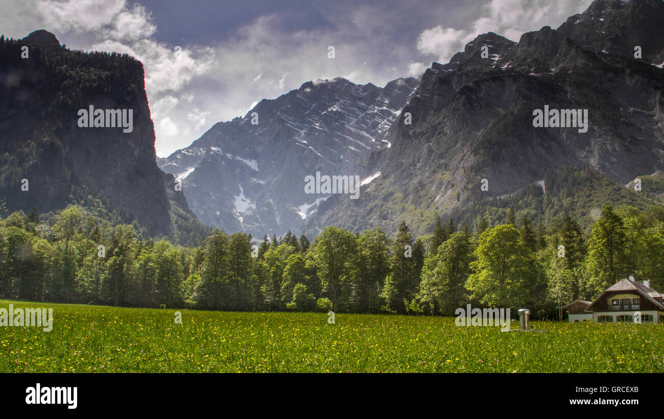 Thunderstorm In The Bavarian Alps Stock Photo - Alamy