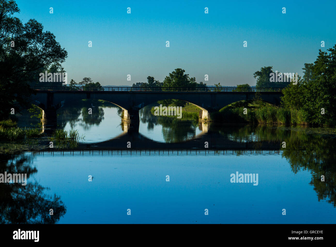 Bridge Crossing A River Stock Photo - Alamy