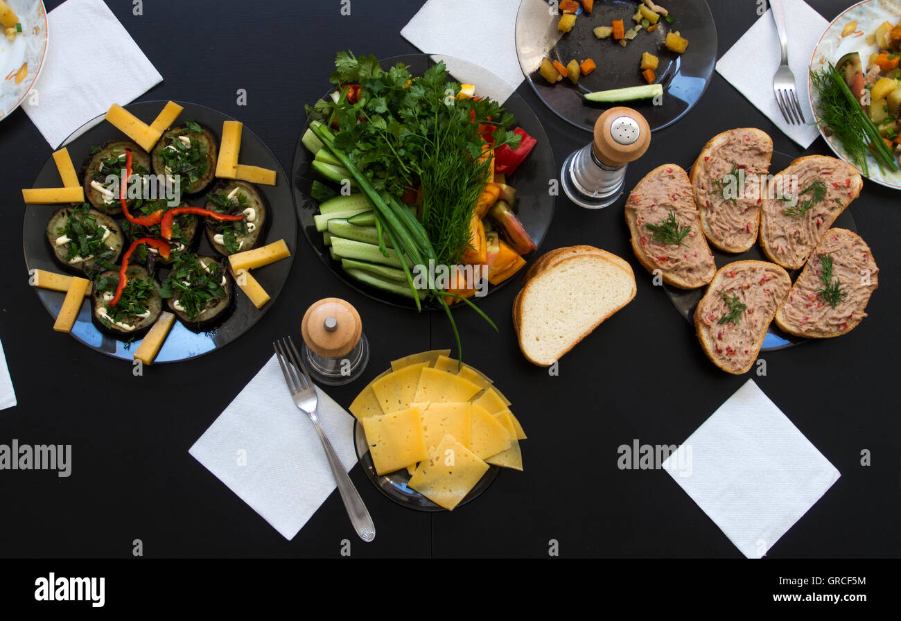 Food variety side view hi-res stock photography and images - Alamy