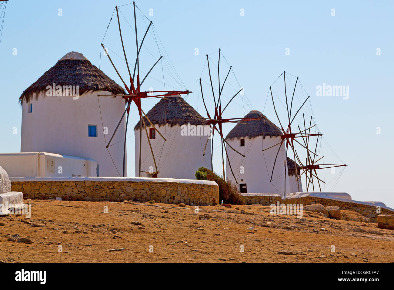 old mill in santorini greece europe and the sky Stock Photo - Alamy