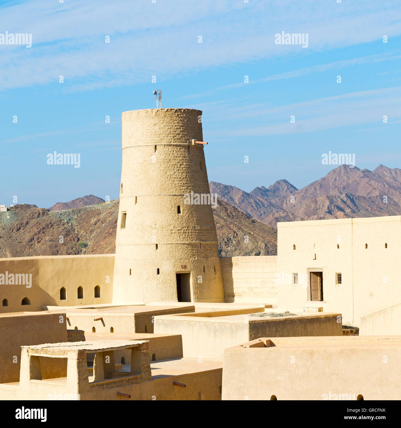 fort battlesment sky and star brick in oman muscat the old defensive ...