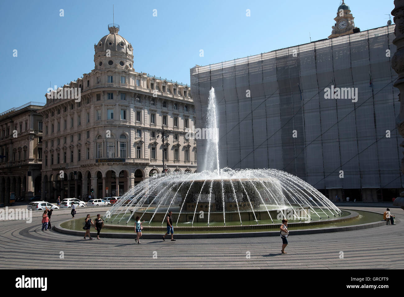Piazza De Ferrari is renowned for its fountain, which was restored in ...
