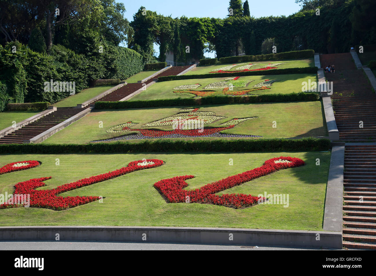 Memorial Gardens with a naval Theme in Genoa Italy. The city is a ...