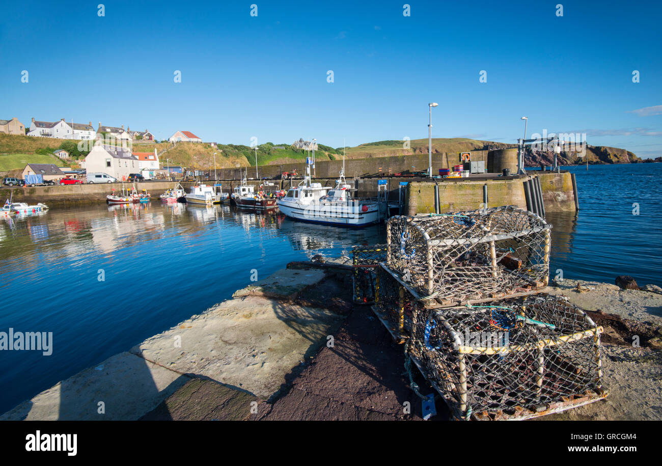 The small fishing village of St Abbs, Berwickshire Scottish Borders UK ...