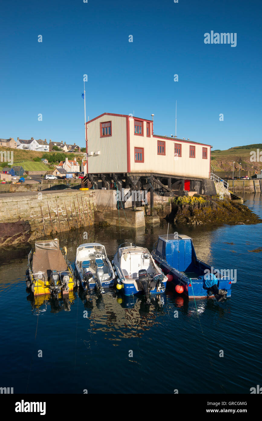 The small fishing village of St Abbs, Berwickshire Scottish Borders UK ...