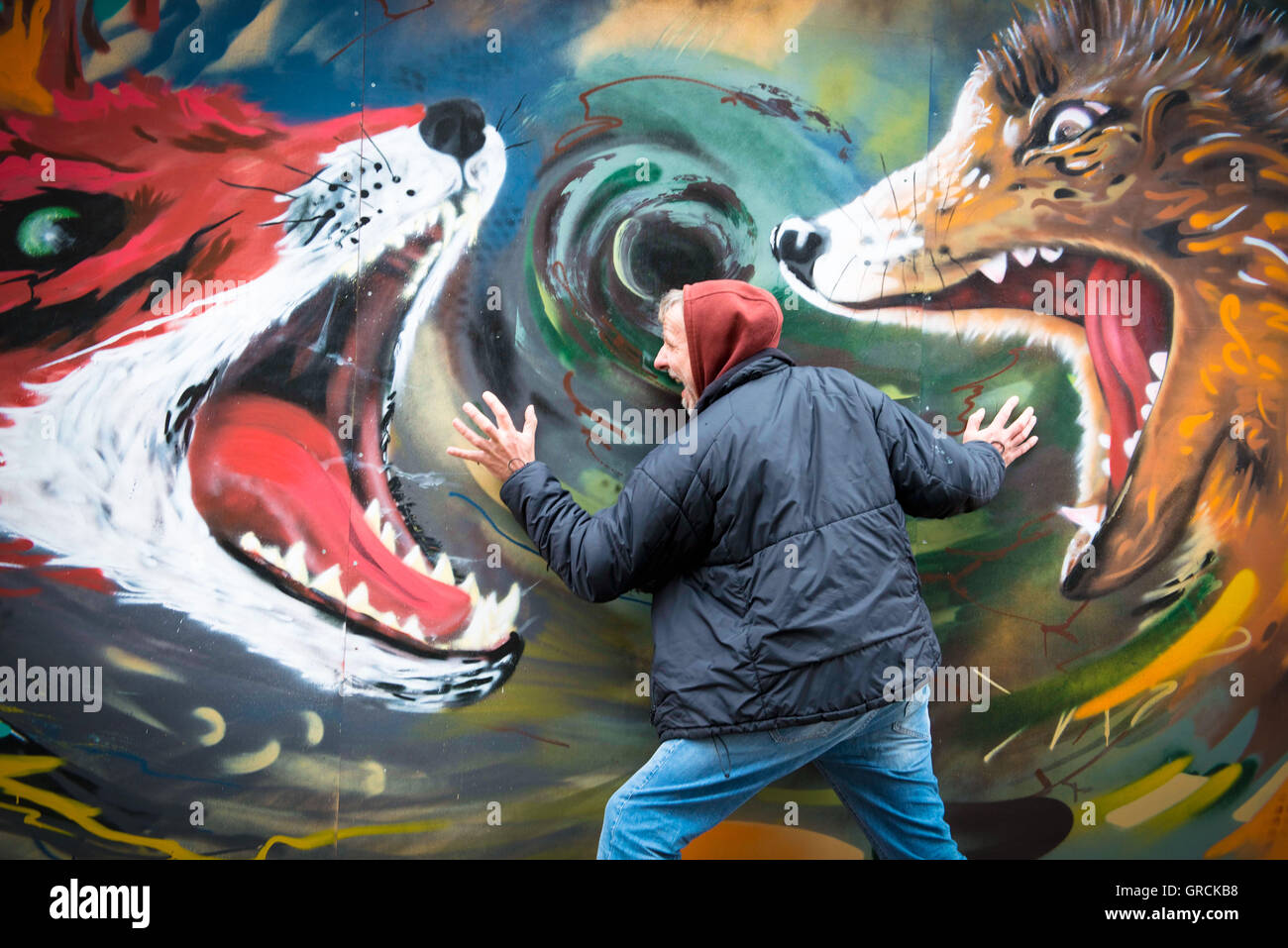 Dream And Reality, Nightmare, Graffiti, Violence Stock Photo - Alamy