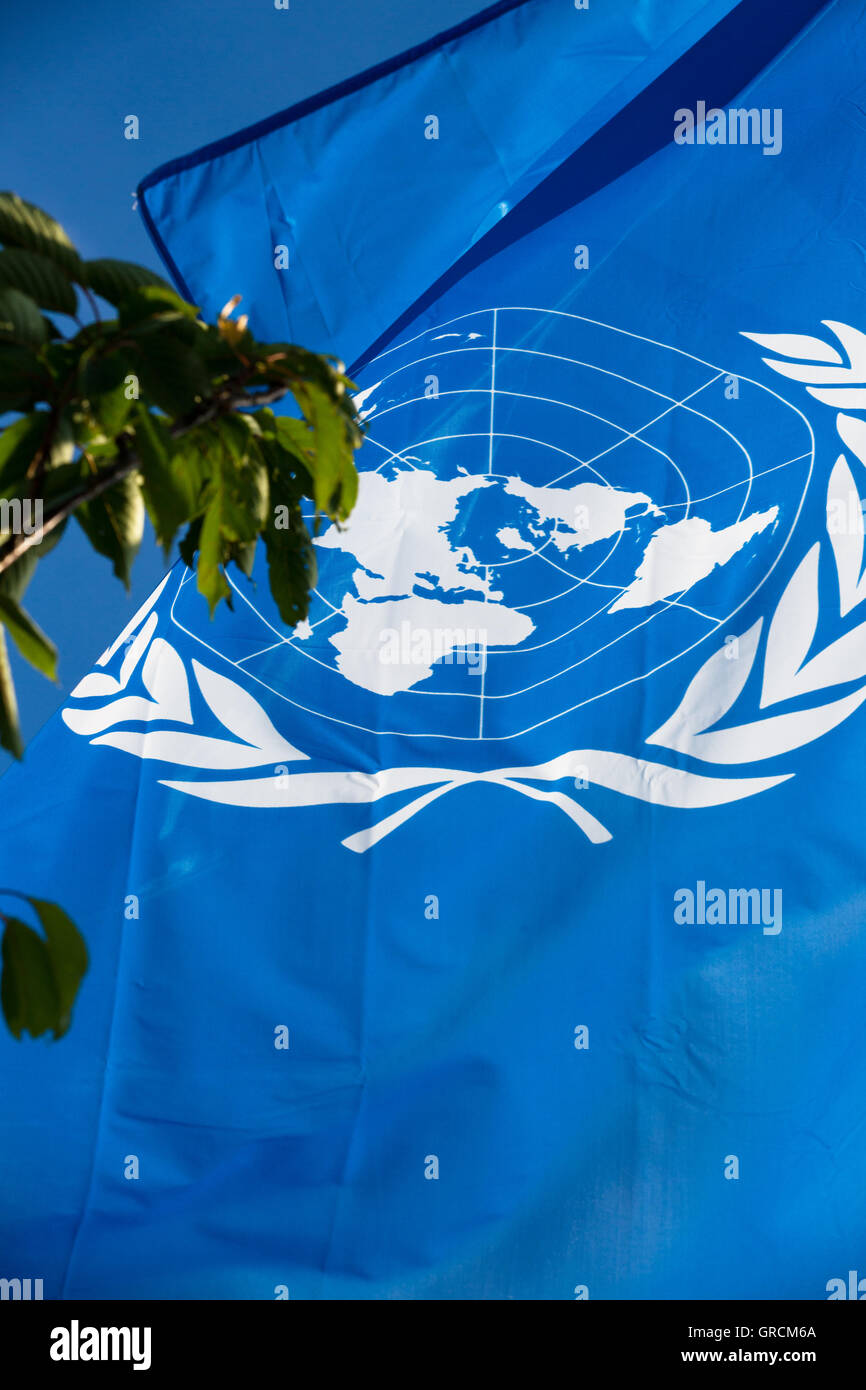Flag Of The United Nations, Un Stock Photo - Alamy