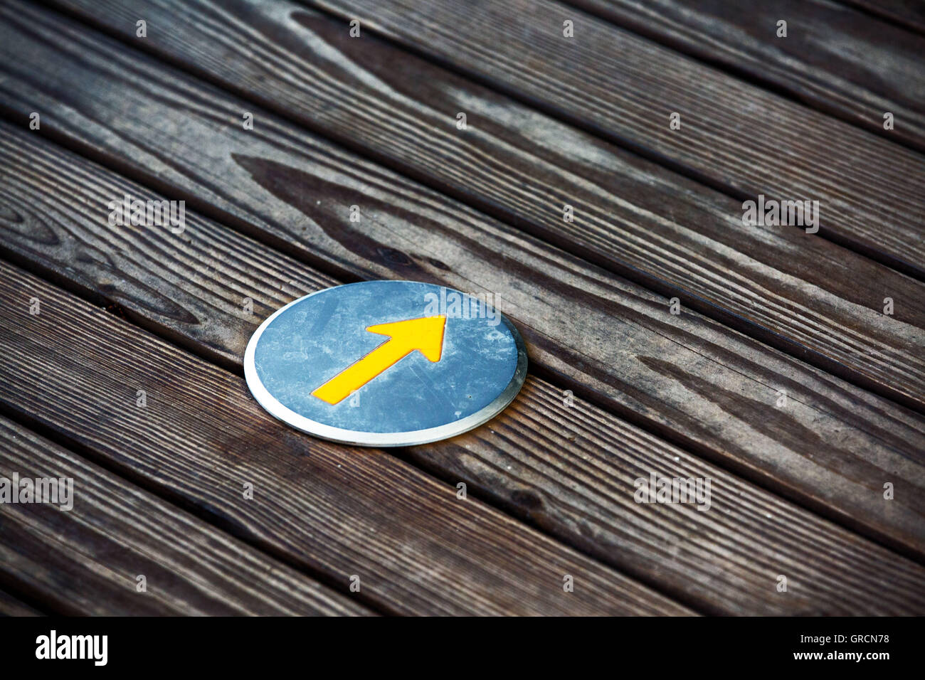 Direction Mark On Floor, Arrow Stock Photo - Alamy