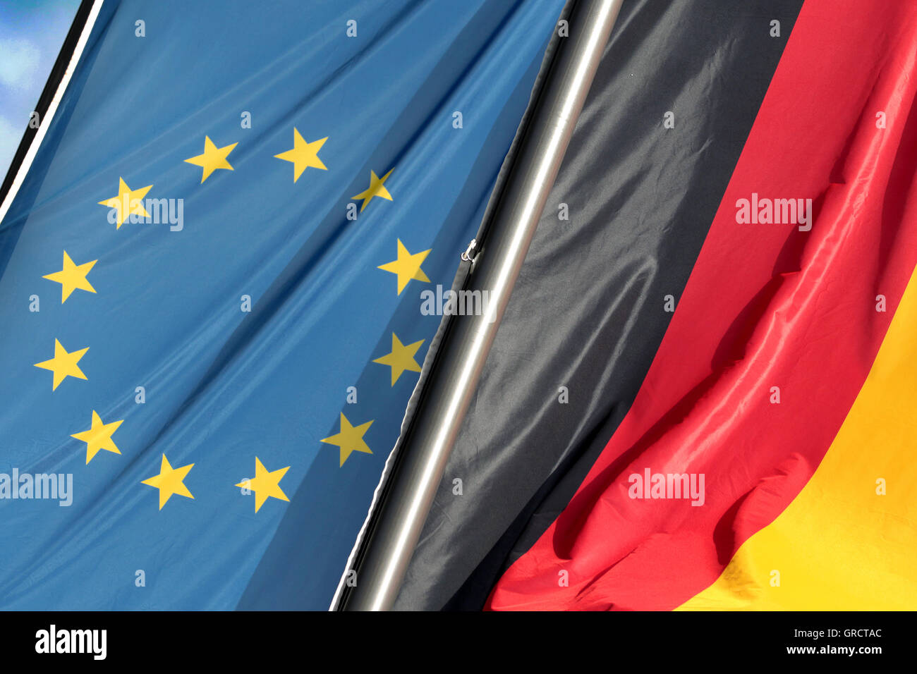 Flags Of Germany And Eu European Union Stock Photo - Alamy