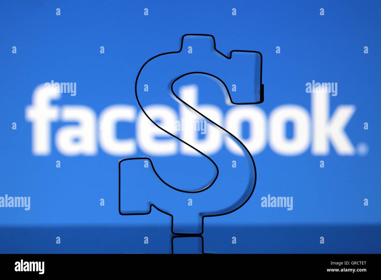 Us Dollar Sign With Facebook Sign Stock Photo - Alamy