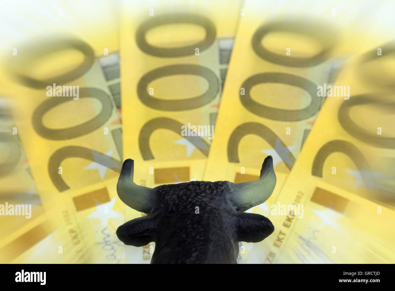 Bull With Euro Bills Stock Photo - Alamy