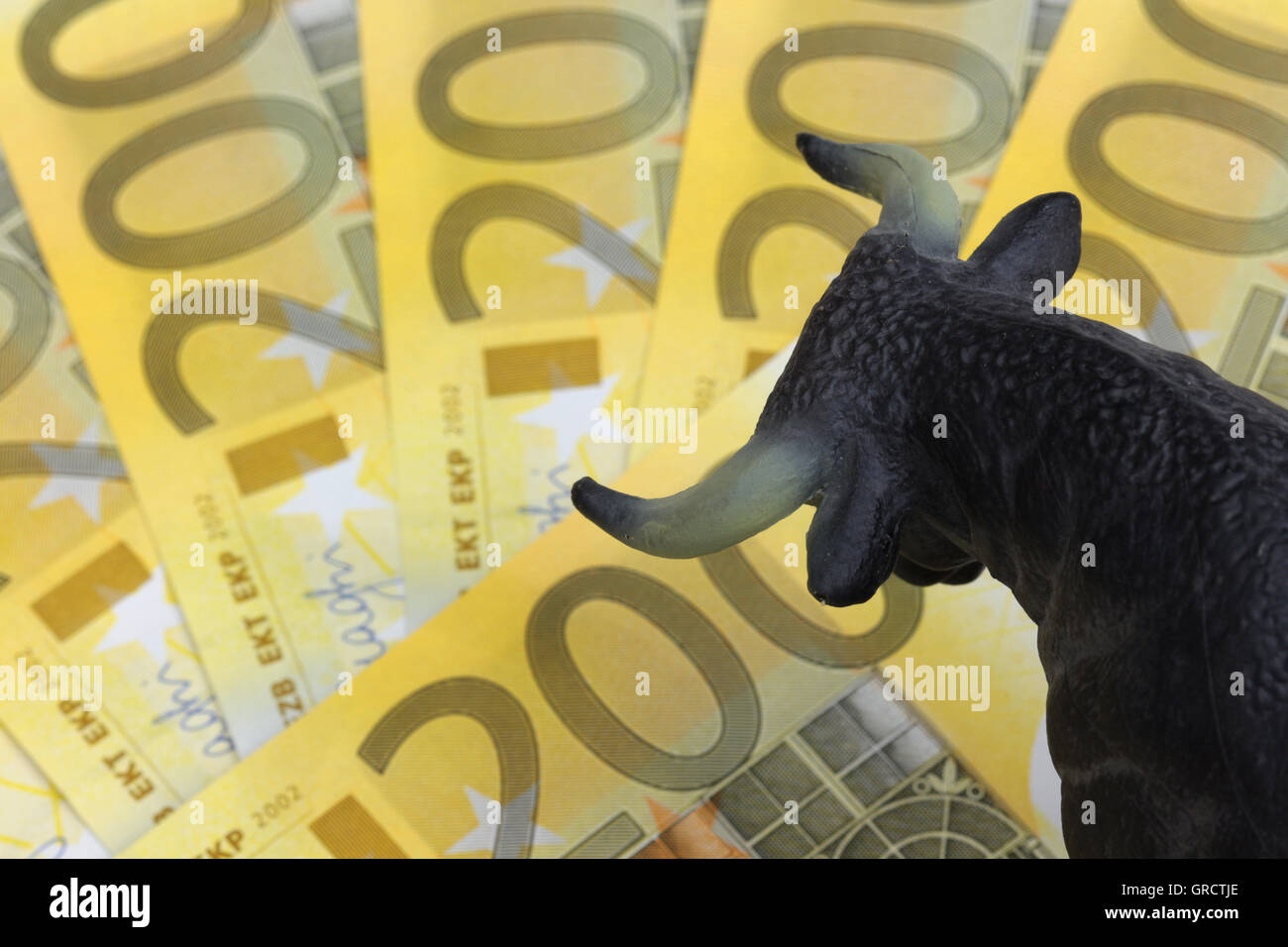 Bull With Euro Bills Stock Photo - Alamy