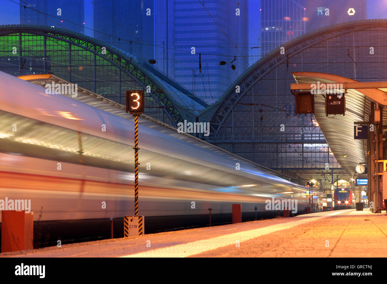 Long-Distance Train Ice Of German Railways Db Deutsche Bahn Departing ...