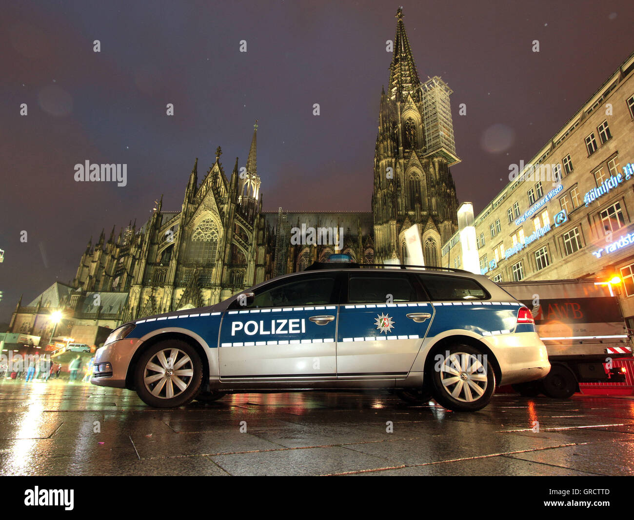 Police Car In Operation At Cologne Central Railway Station Stock Photo ...